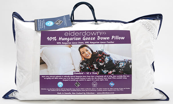 90% Hungarian Goose Down Pillow - Made in New Zealand – Eiderdown Australia